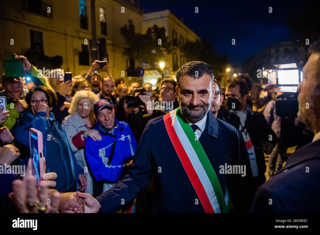 The Mayor Antonio De Caro greets the public during the Procession of ...