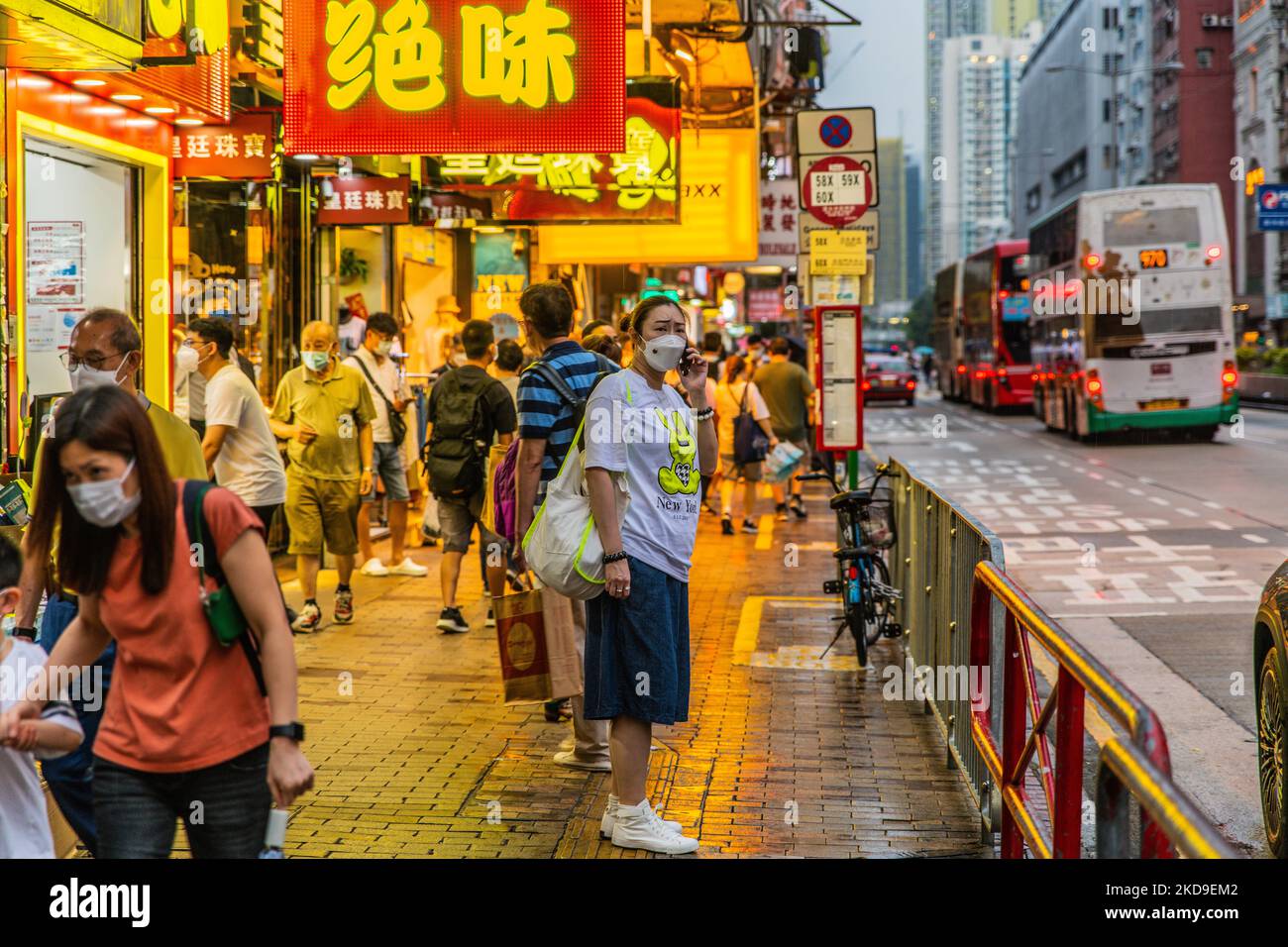 People crowd on the bustling streets of Sham Shui Po. (Photo by Marc ...