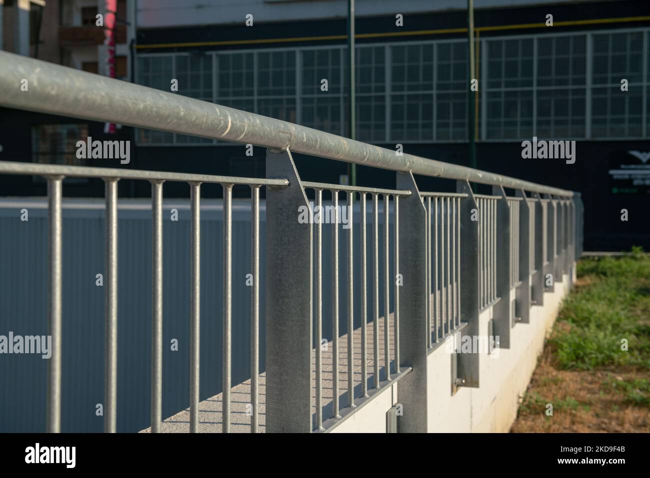 architecture: metal balustrade with linear geometry metal structure ...