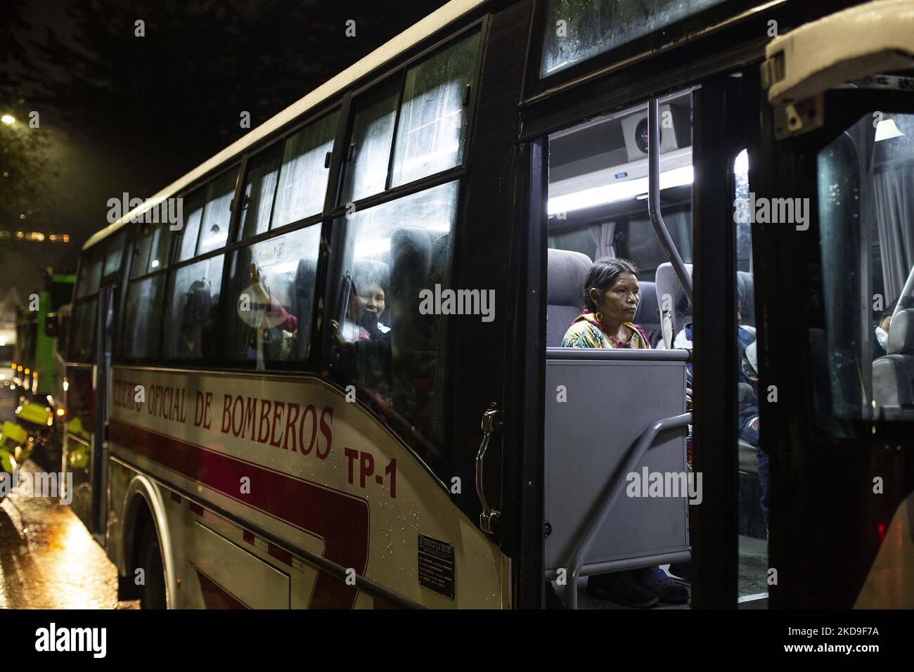 An indigenous woman on the bus, moments before leaving the National ...