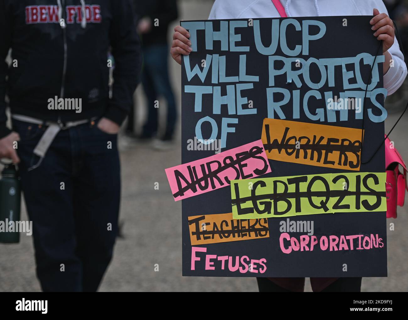An activist holds a Pro-Choice poster. Local pro-Choice activists ...