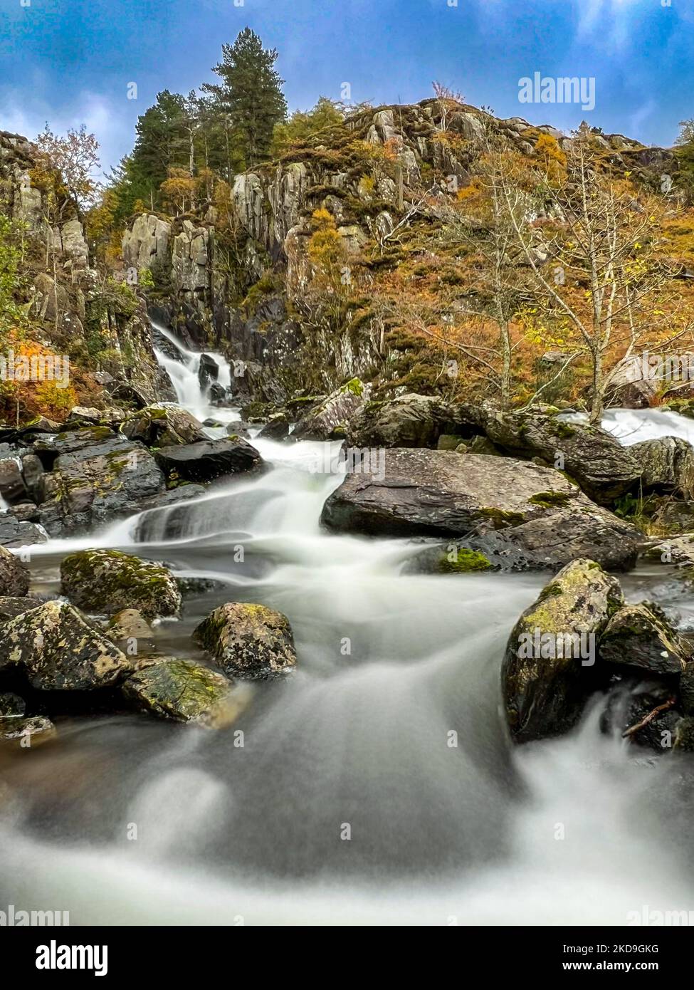 Waterfall in Creek, Snowdonia, North Wales Stock Photo - Alamy