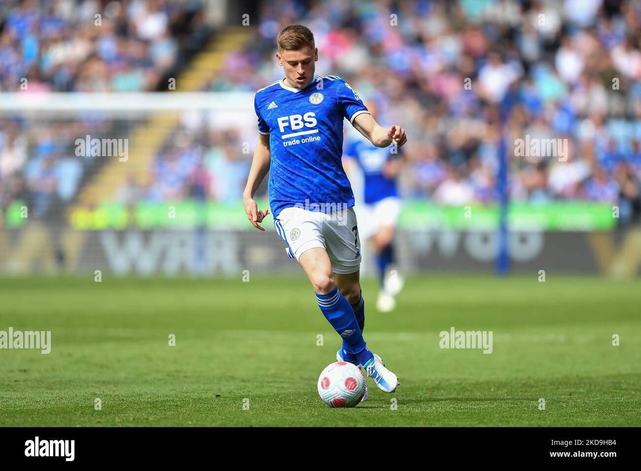 Harvey Barnes of Leicester City in action during the Premier League ...