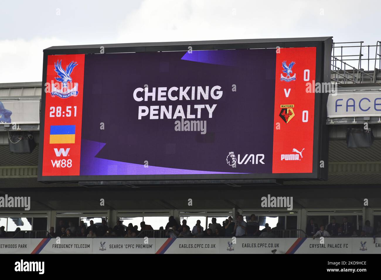 VAR checking for penalty during the Premier League match between ...