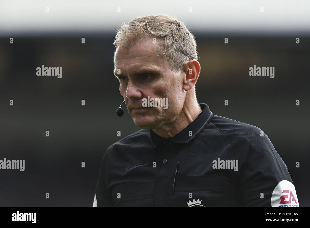 The referee Graham Scott looks on during the Premier League match ...