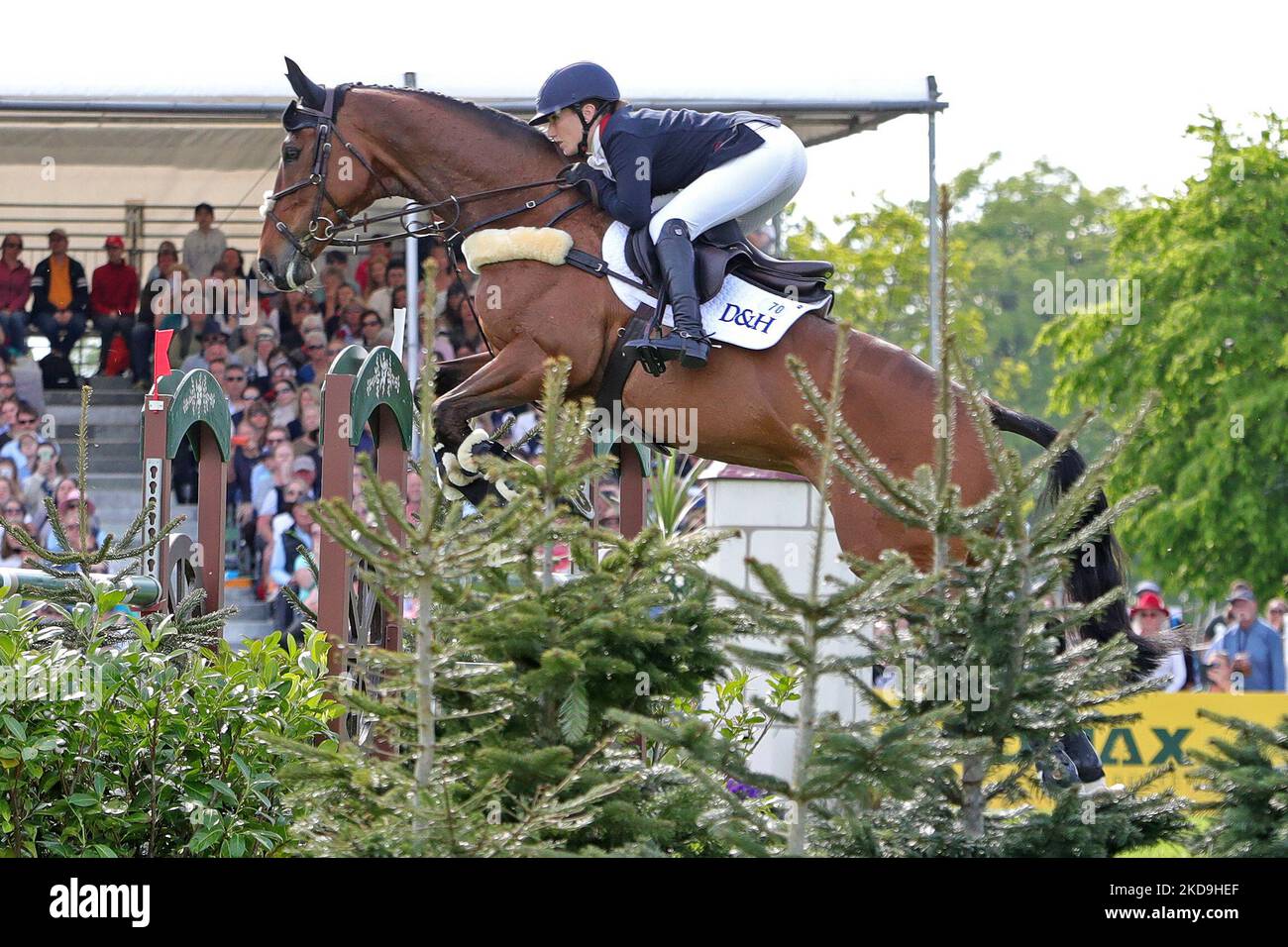 Laura Collett jumps clear on her way to winning Badminton 2022 during ...