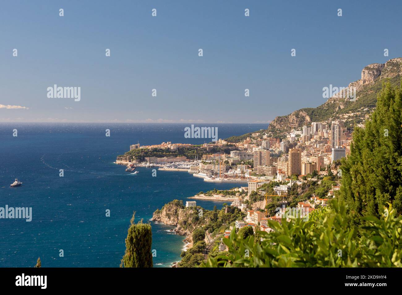 View of the sea and the Cote d'Azur from the fortress of the ancient ...