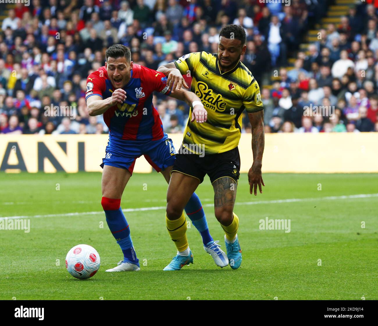 LONDON, United Kingdom, MAY 07:L-R Crystal Palace's Joel Ward and ...