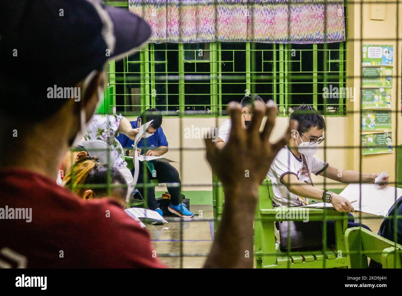 Scene inside polling precinct during the National and Local Elections ...