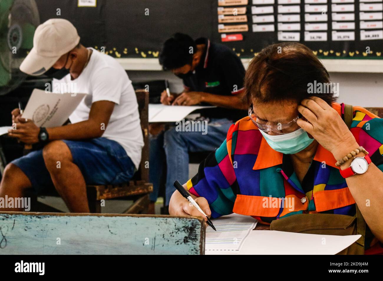 Scene inside polling precinct during the National and Local Elections ...