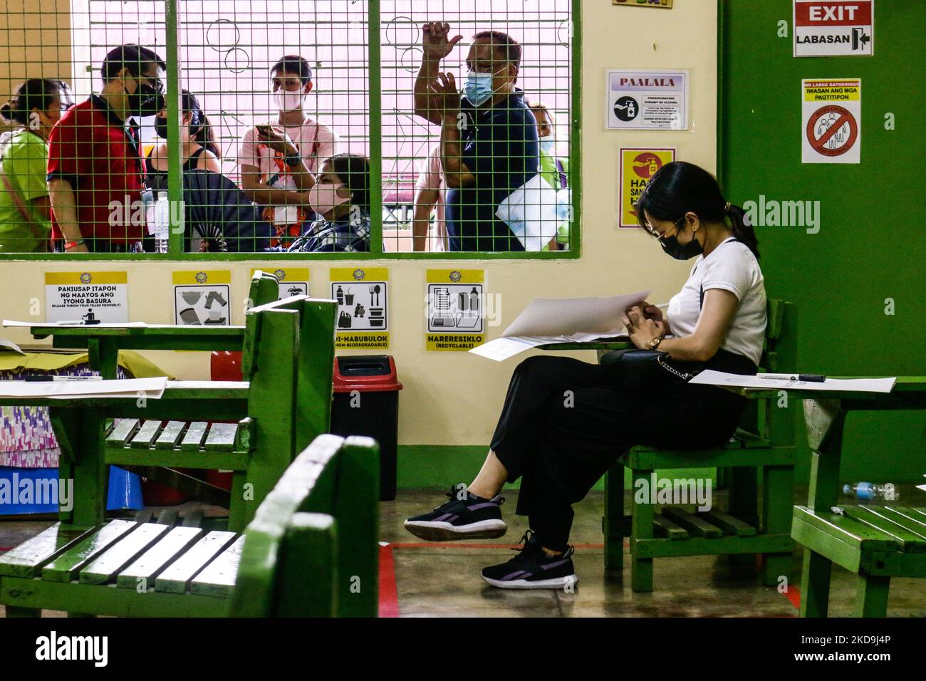 Scene inside polling precinct during the National and Local Elections ...
