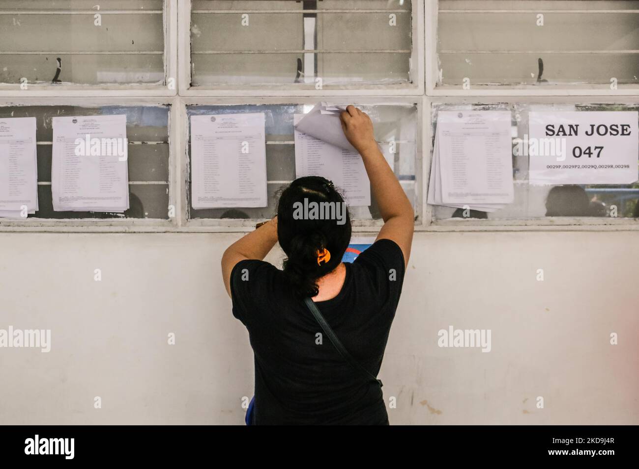 Scene inside polling precinct during the National and Local Elections ...