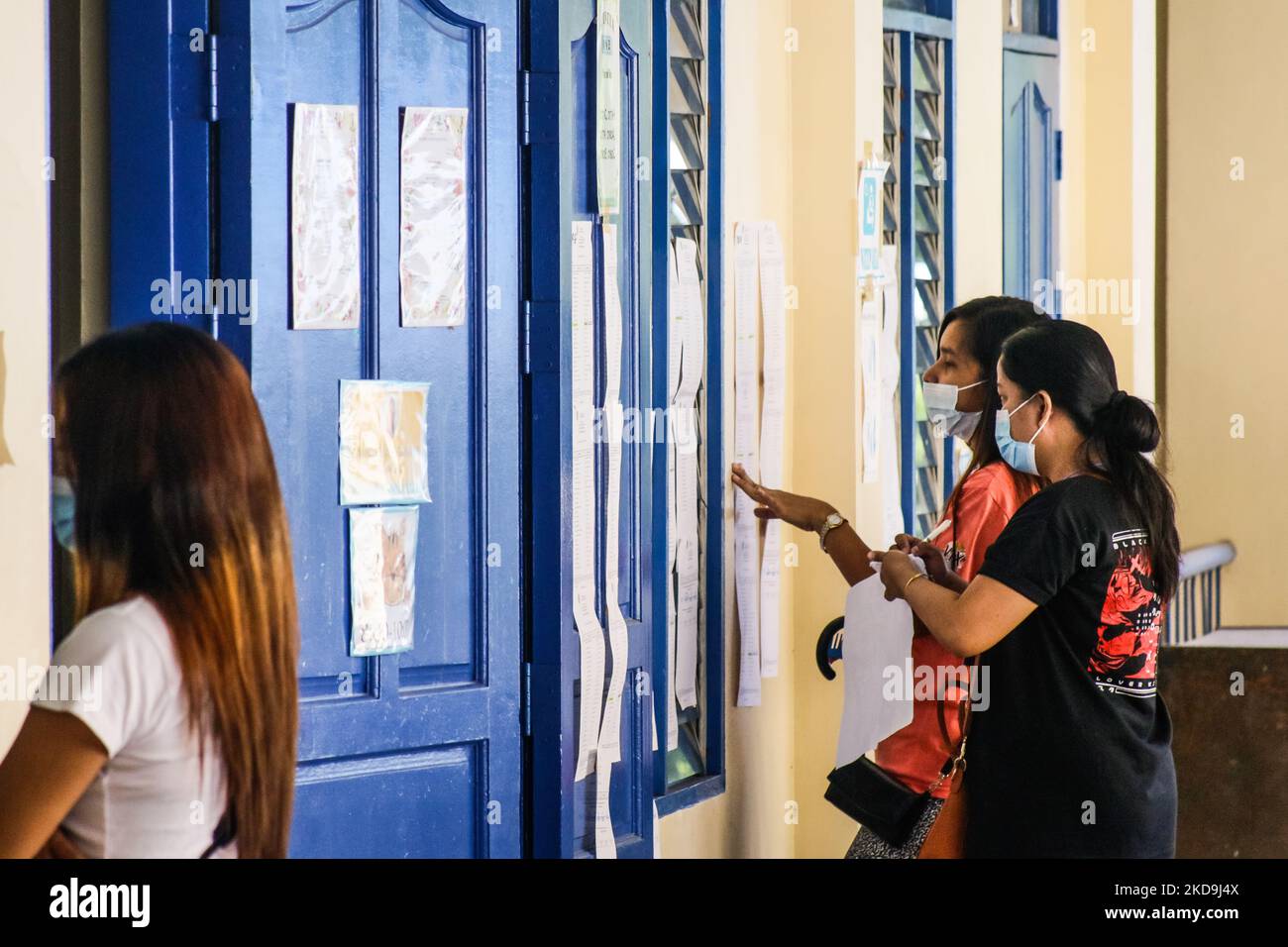 Scene inside polling precinct during the National and Local Elections ...