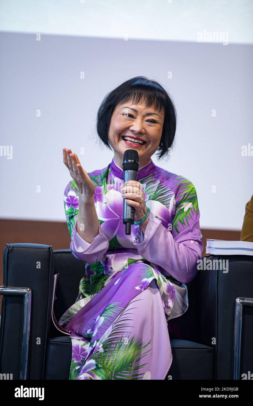 Pultizer Price winner Nick Ut and UNESCO ambassador Kim Phuc attend the ...