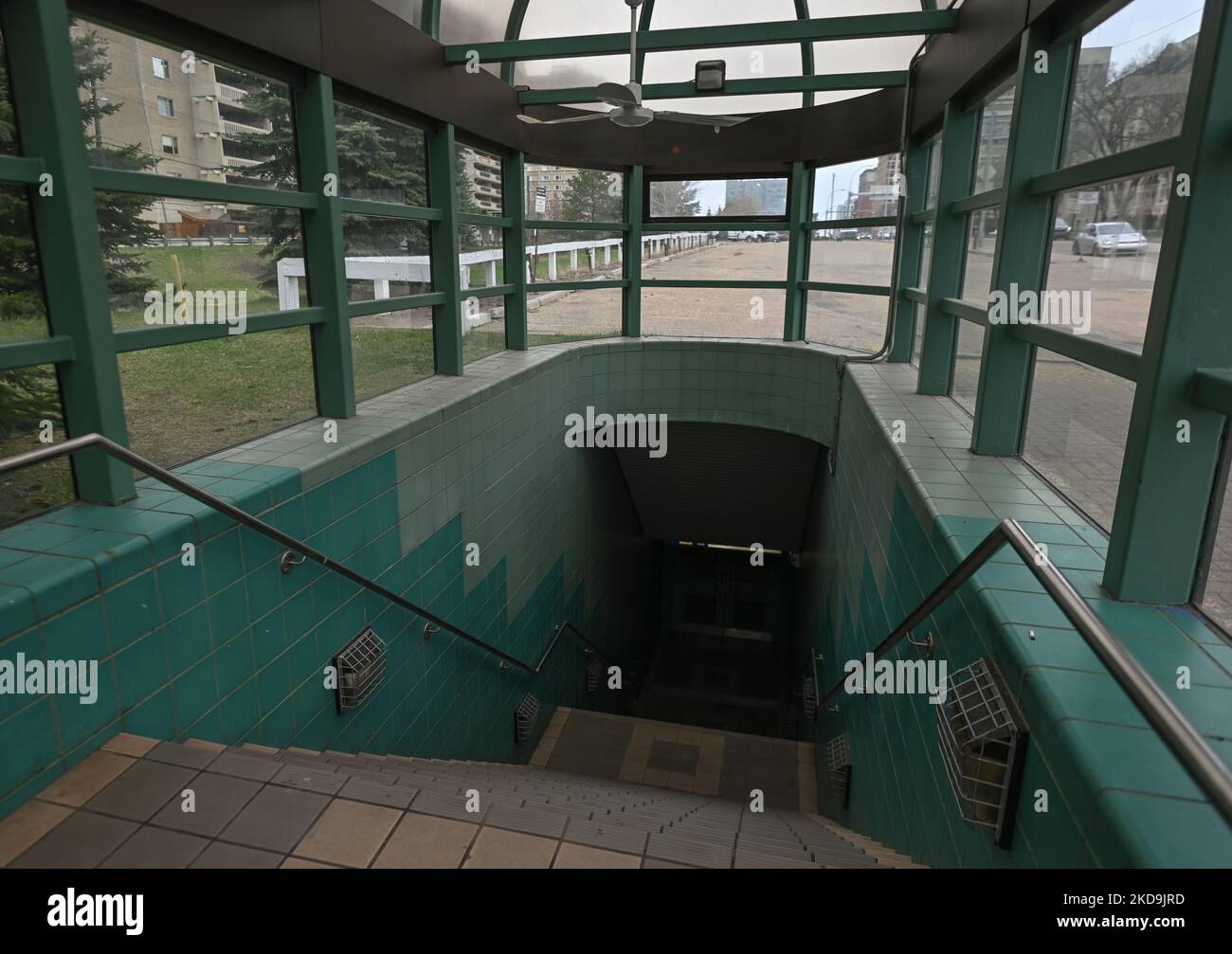 Edmonton Government Center LRT station entrance. On Sunday, May 8, 2022 ...