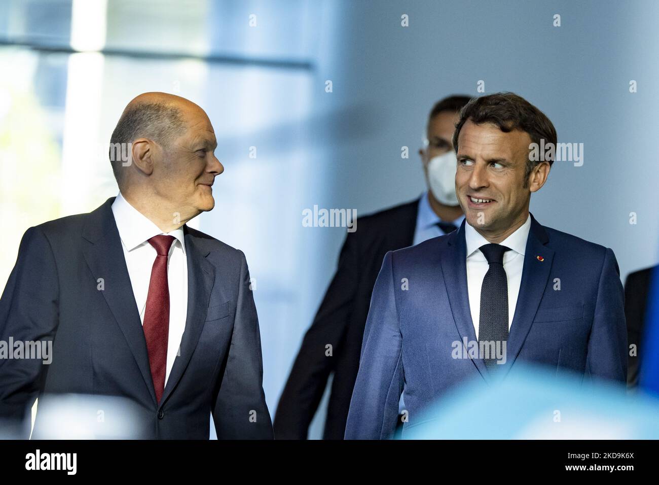 German Chancellor Olaf Scholz and French President Emmanuel Macron ...