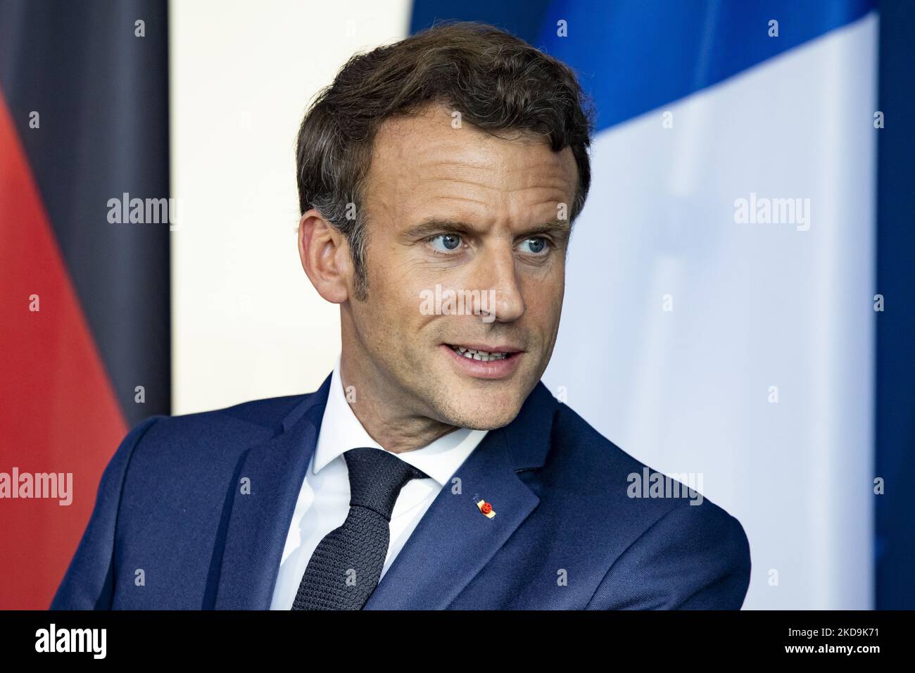 French President Emmanuel Macron is pictured during a press conference ...