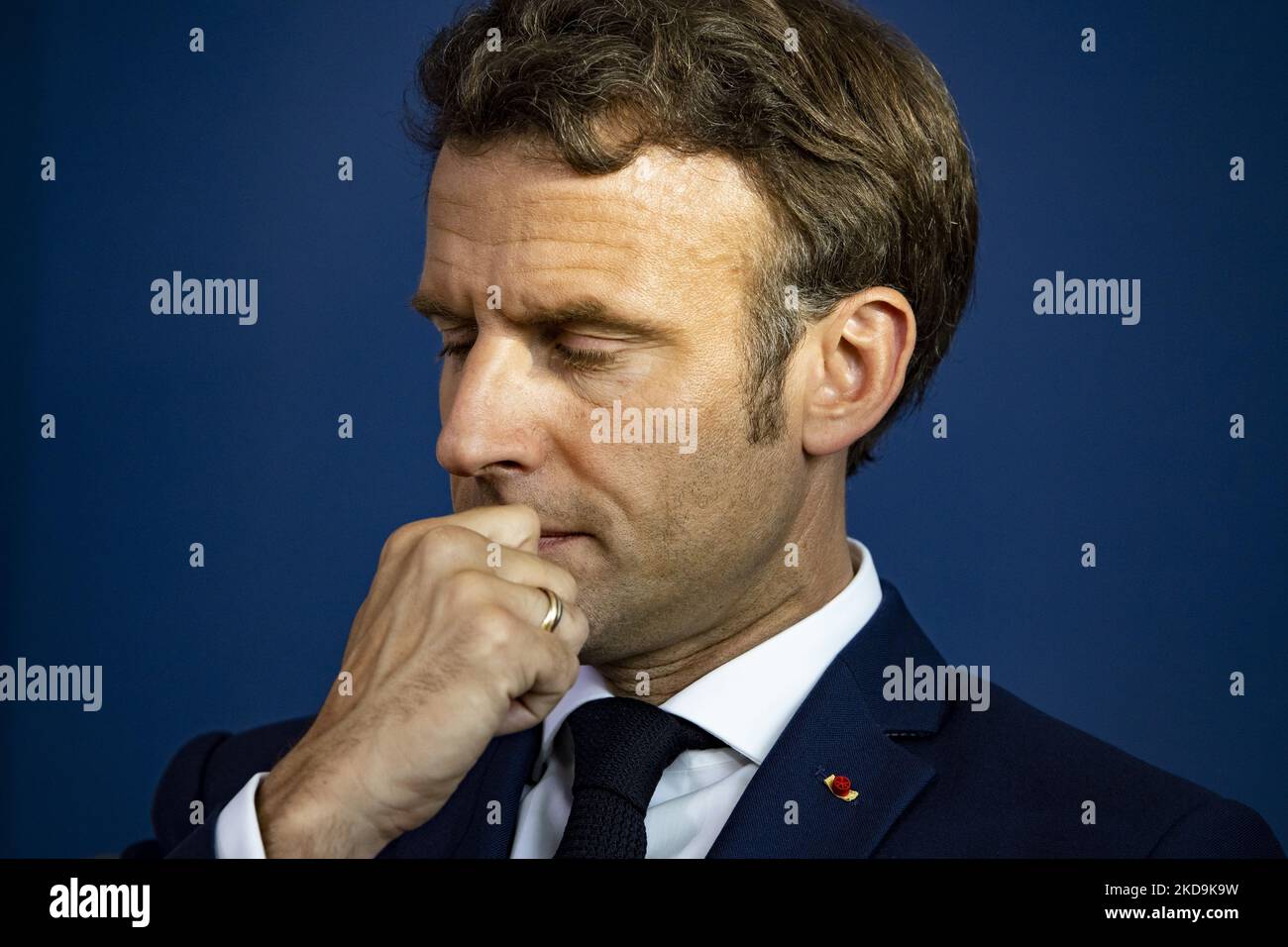 French President Emmanuel Macron is pictured during a press conference ...
