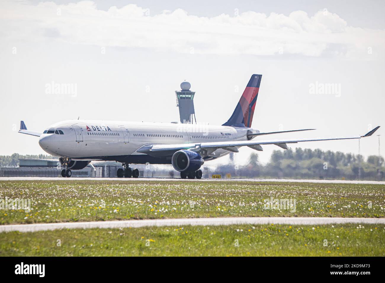 Delta Air Lines Airbus A330-300 aircraft as seen passing in front of ...