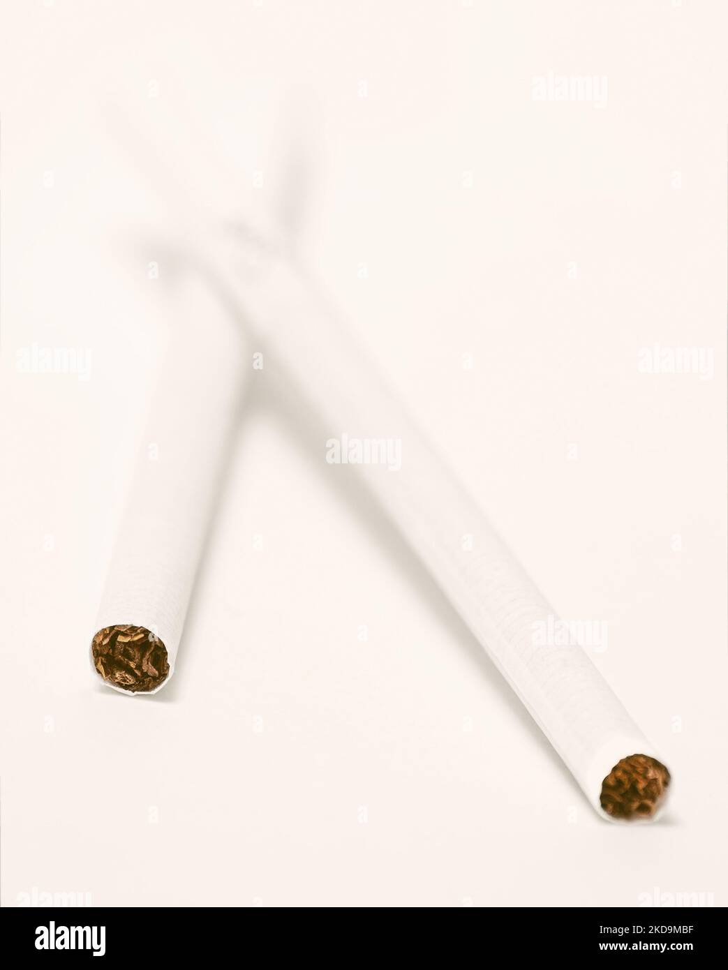 couple of slim light soft cigarettes or sticks, isolated on white Stock ...