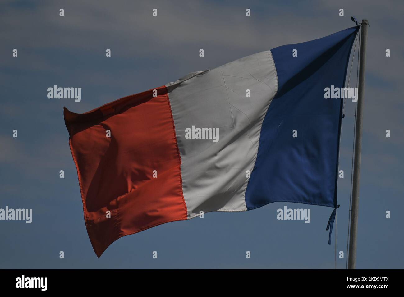 The French national flag waving over the French Cultural Center in ...