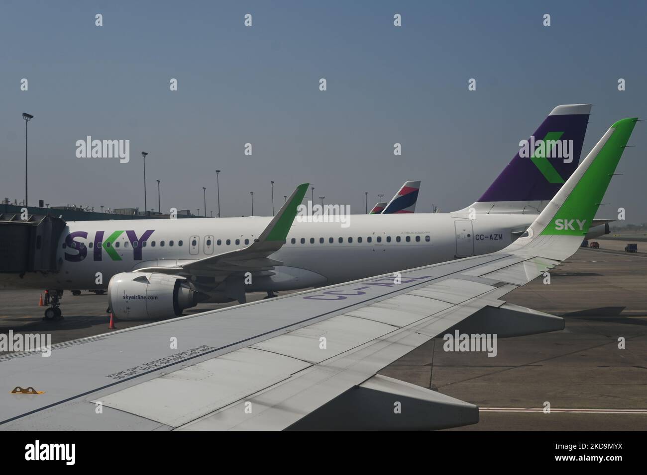 SKY Airline planes seen at Jorge Chavez International Airport in Lima ...