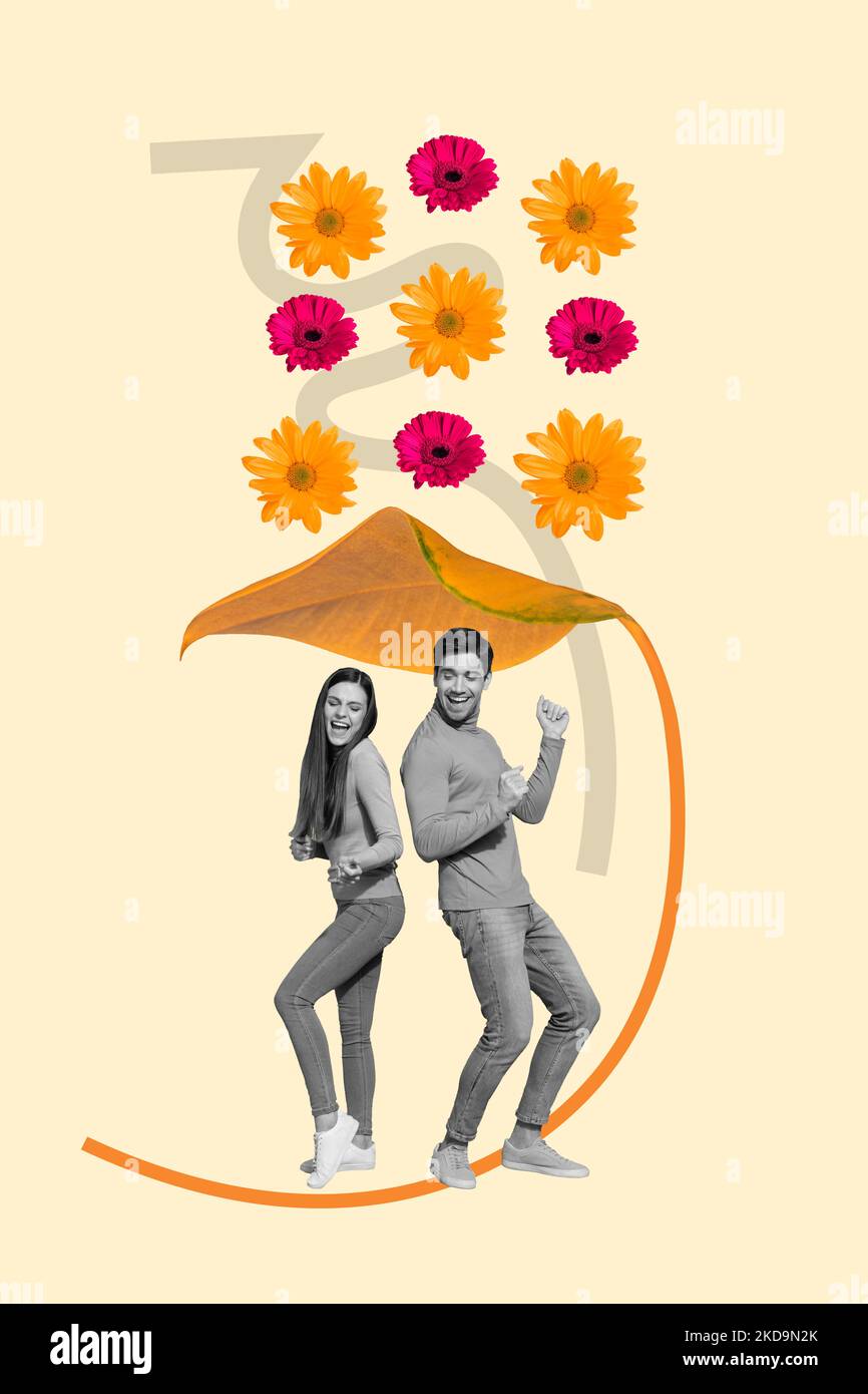 Photo cartoon comics sketch picture of funny funky guy lady having fun ...