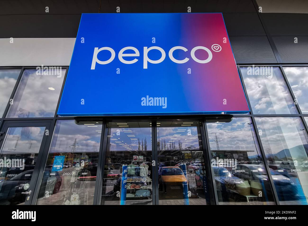 Pepco logo is seen on Pepco discount store in Andrychow, Poland on ...