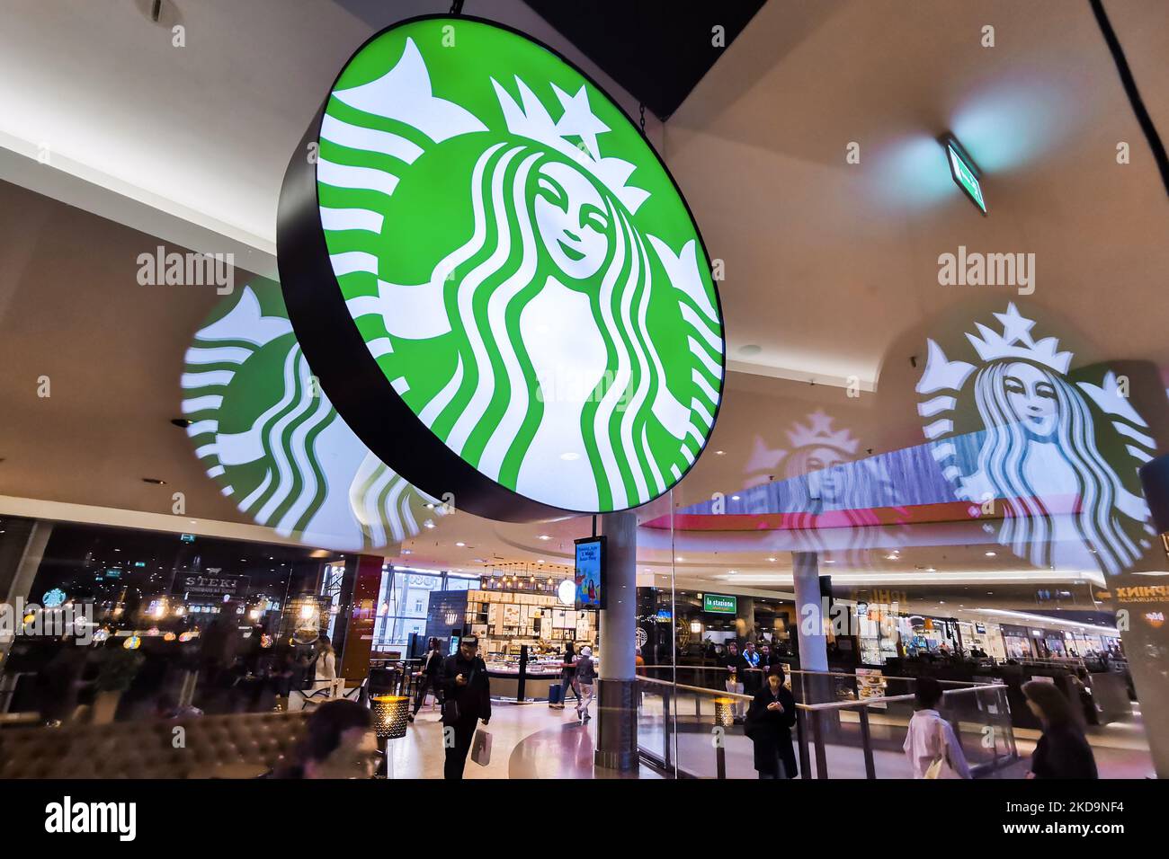 Starbucks Coffee shop inside Galeria Krakowska shopping mall in Krakow ...