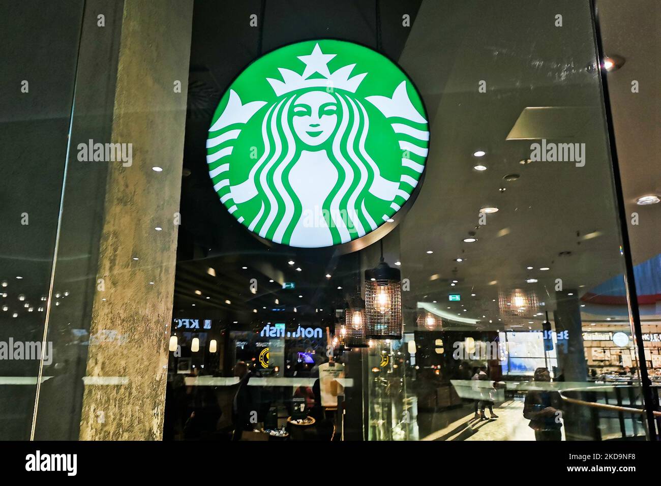 Starbucks Coffee shop inside Galeria Krakowska shopping mall in Krakow ...