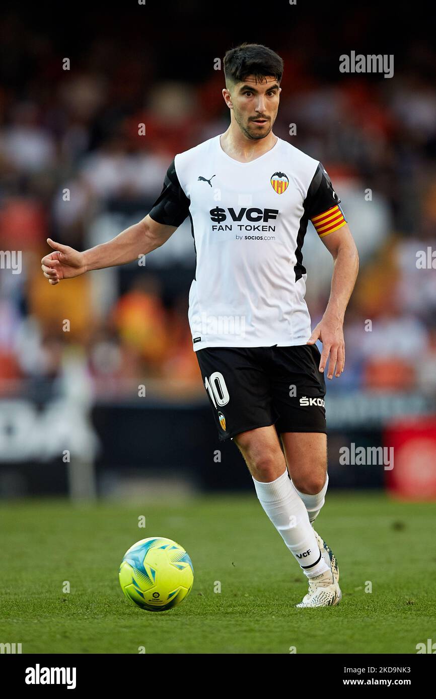 Carlos Soler of Valencia CF in action during the La Liga Santander ...