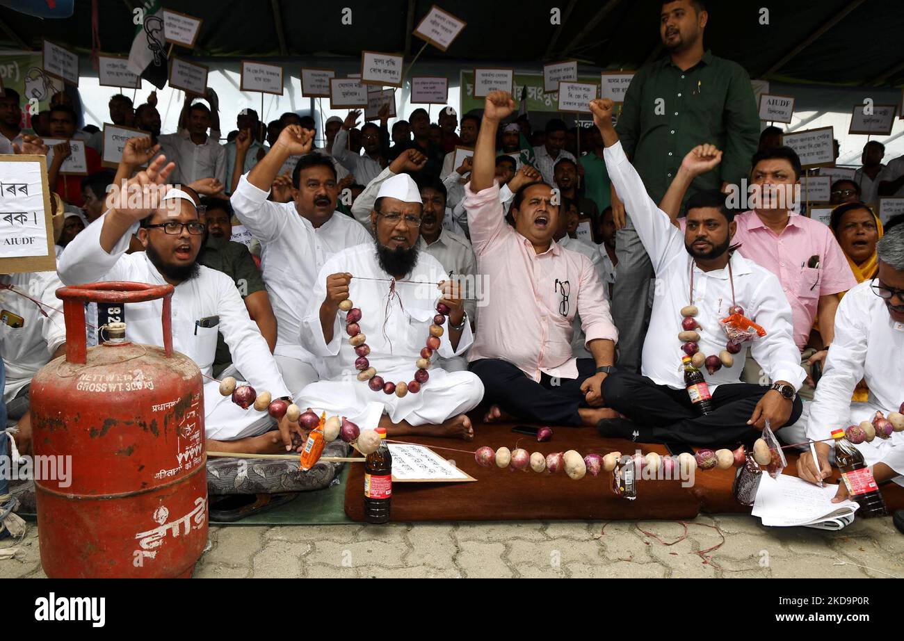Activists of All India United Democratic Front (AIUDF) and supporters ...