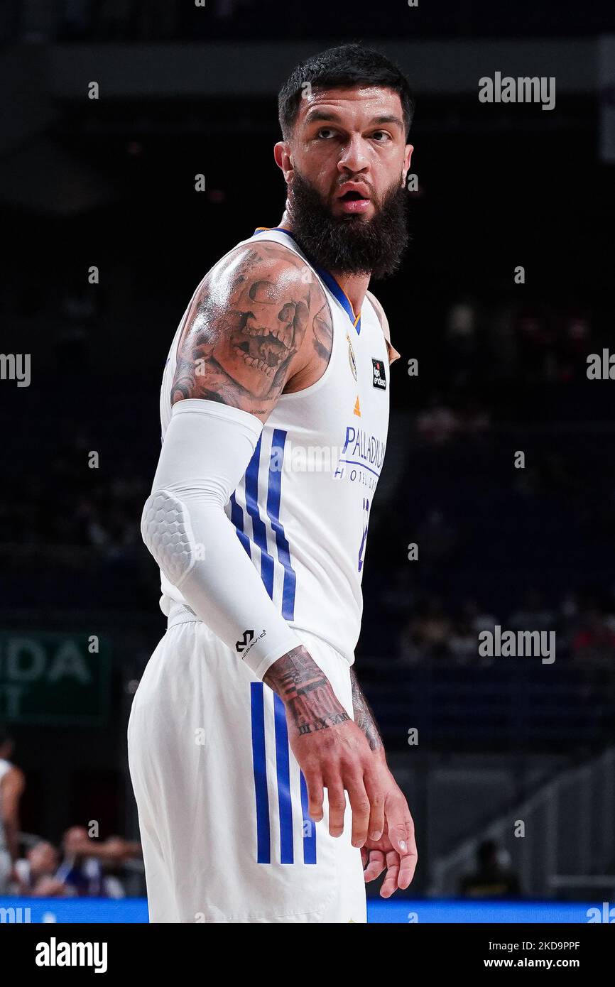 Vincent Poirier of Real Madrid r during the Liga Endesa match between ...