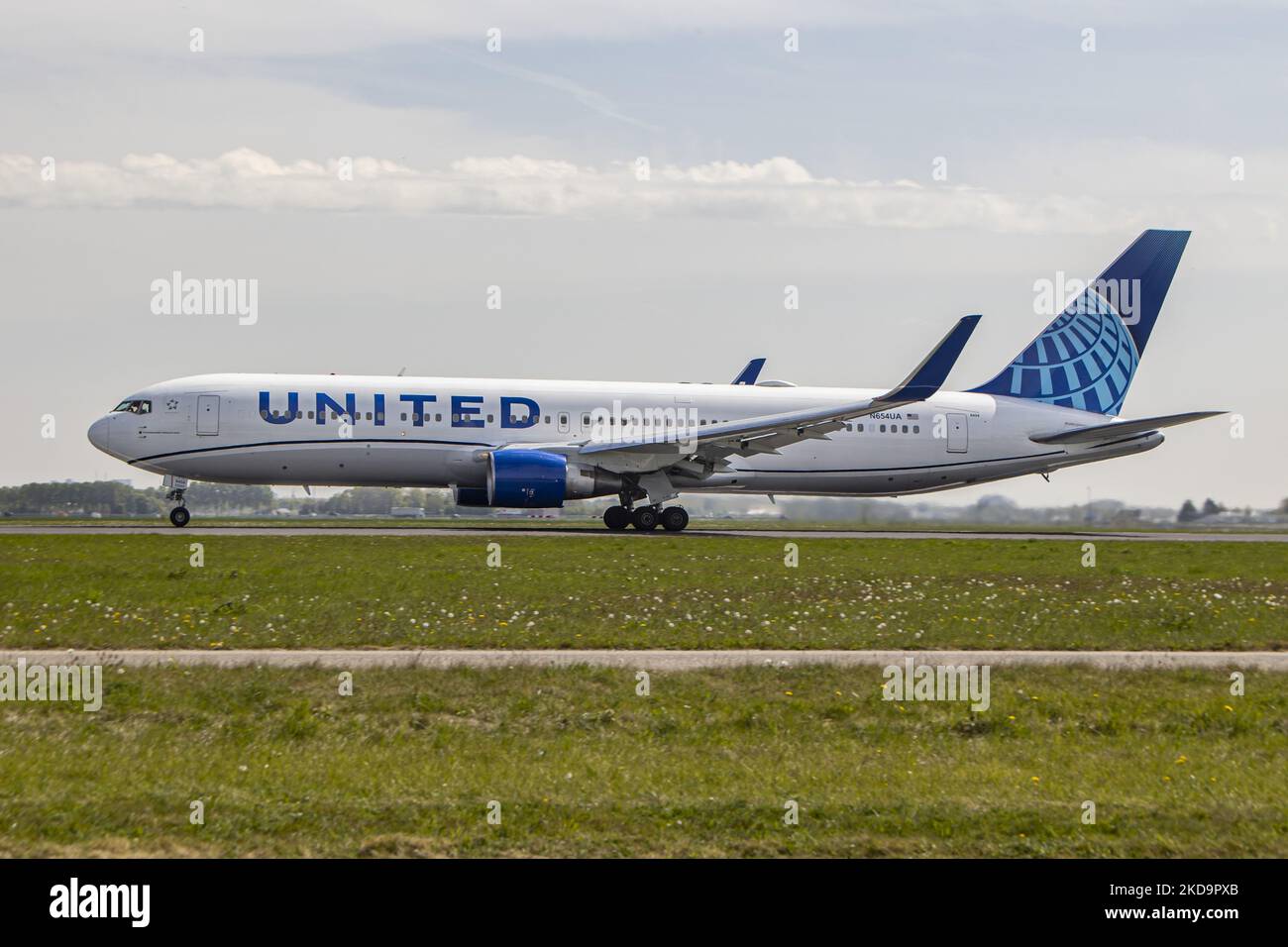 United Airlines Boeing 767-300 aircraft as seen departing from ...