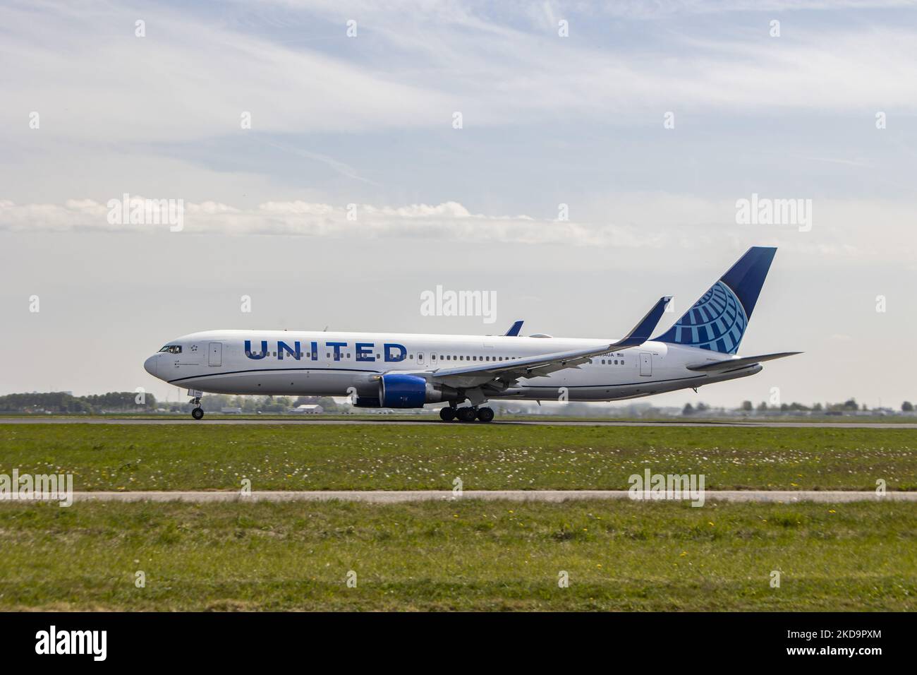 United Airlines Boeing 767-300 aircraft as seen departing from ...
