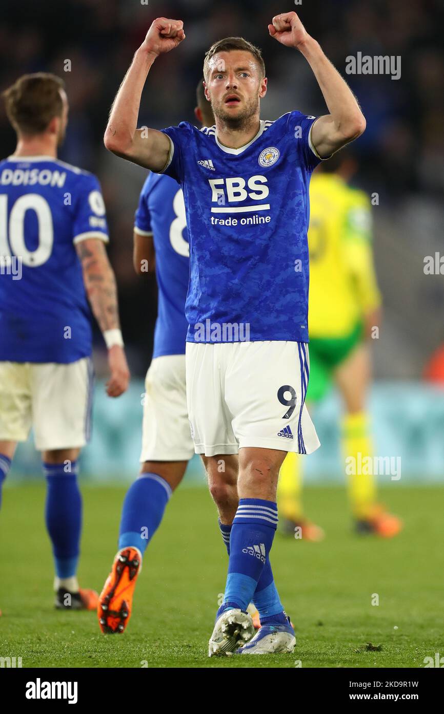 during the Premier League match between Leicester City and Norwich City ...