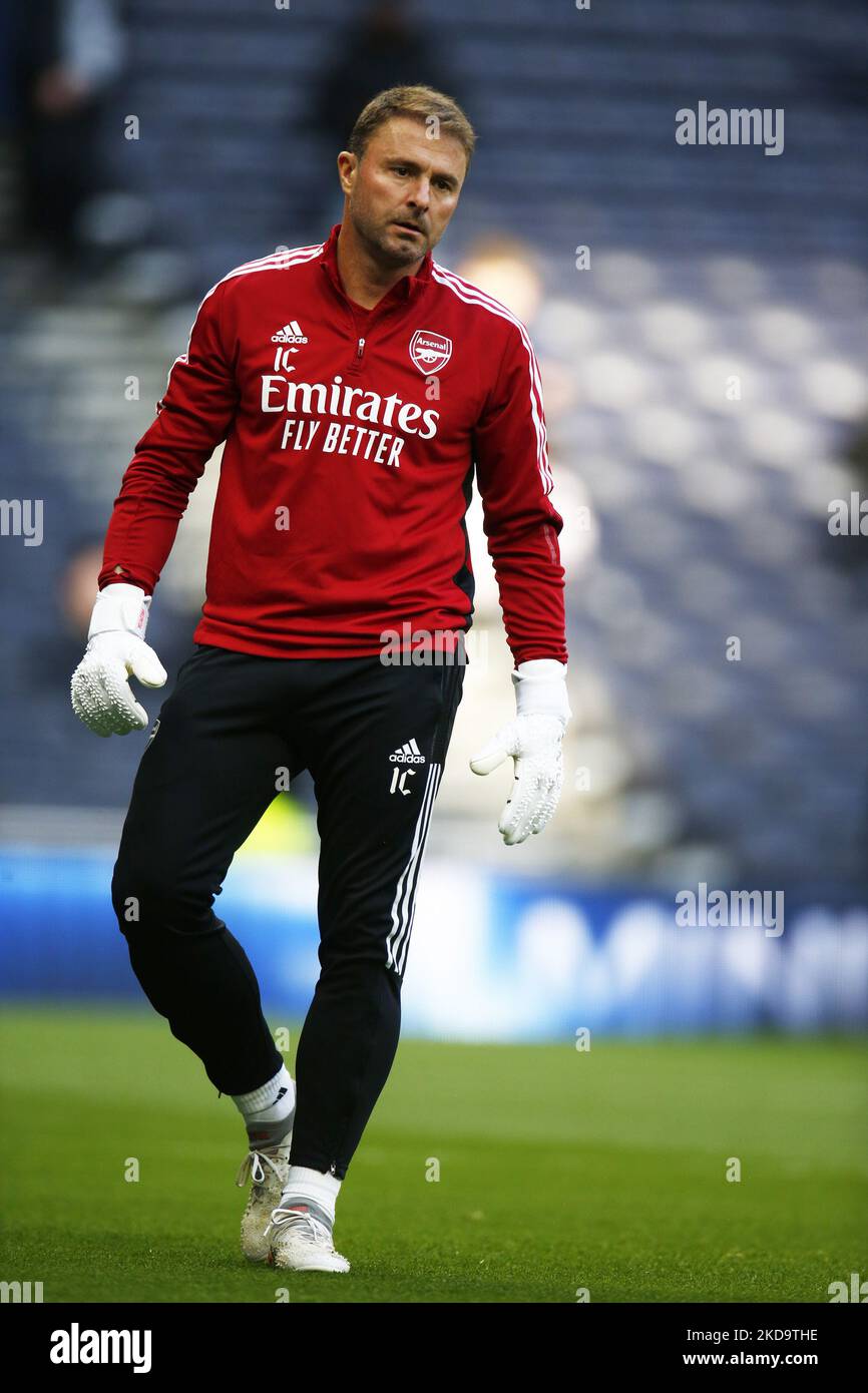 Goalkeeping coach Iaki Caa Pavon during the pre-match warm-up during ...