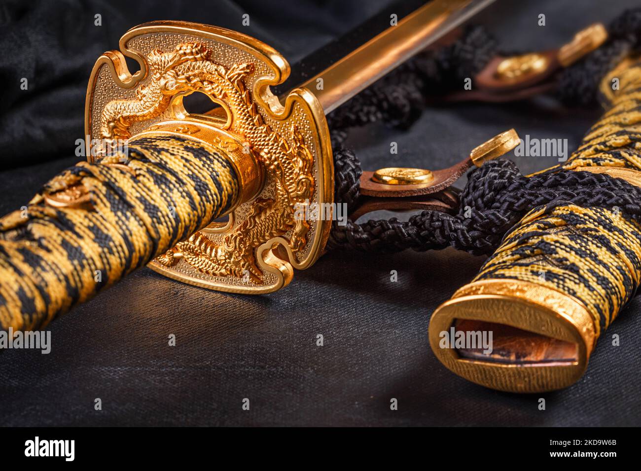 Japanese samurai katana sword and scabbard close up. Photo of a weapon ...