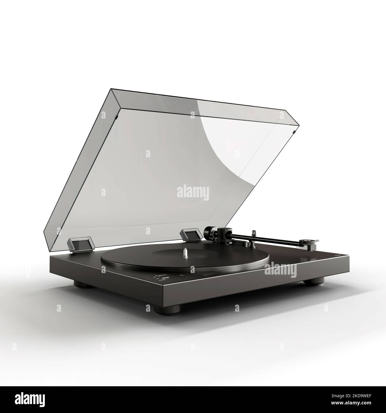 A realistic 3d illustration of a record player on a white background ...