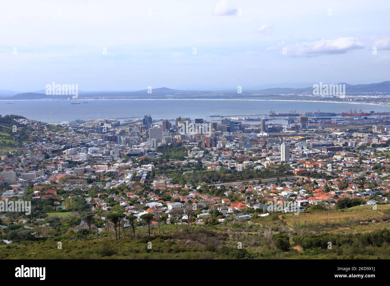 Aerial view of Cape Town from the Table Mountain in South Africa Stock ...