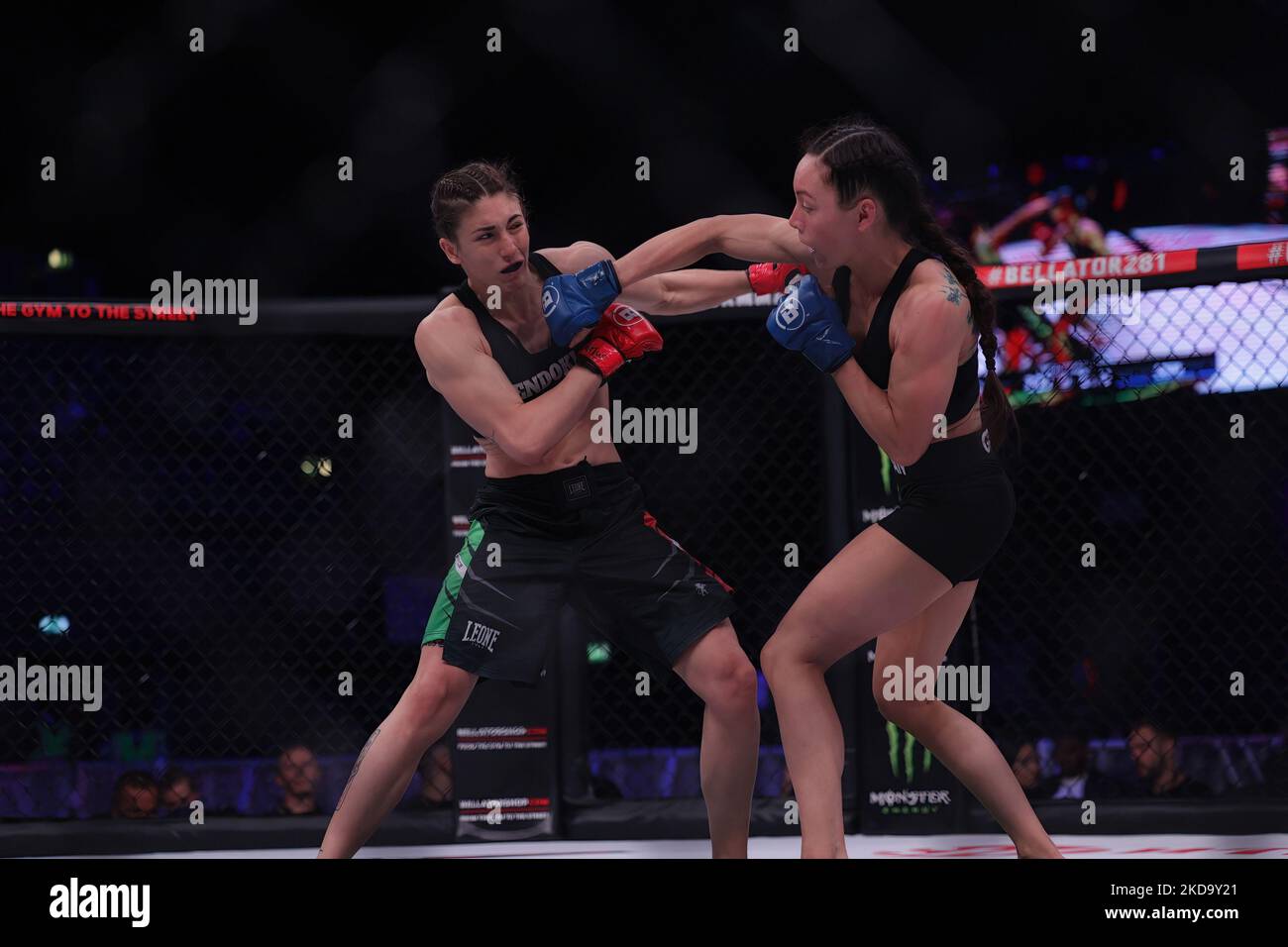 Lanchana Green punches Chiara Penco during the Bellator 281: MVP vs ...