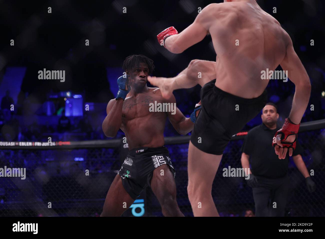Luke Trainer kicks Simon Biyong during the Bellator 281: MVP vs ...
