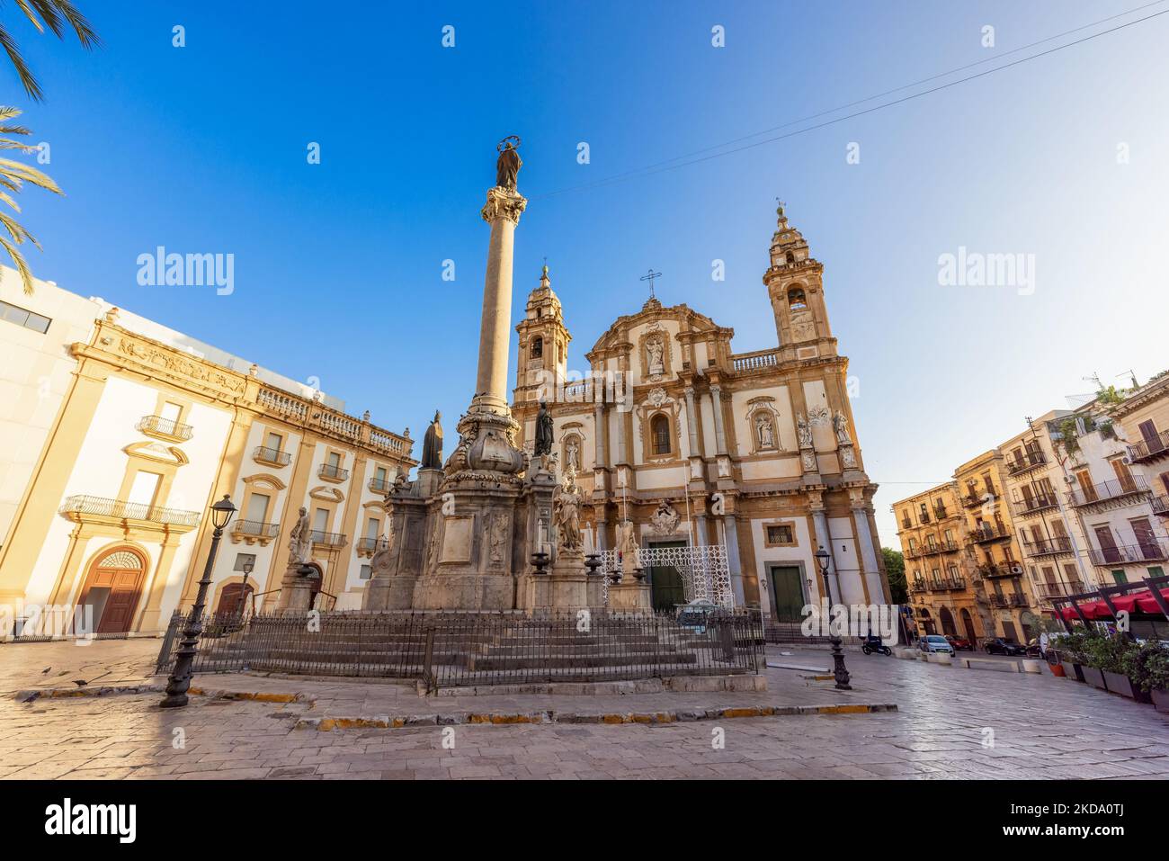 Historic Church Buildings in Downtown City of Palermo, Sicily, Italy ...