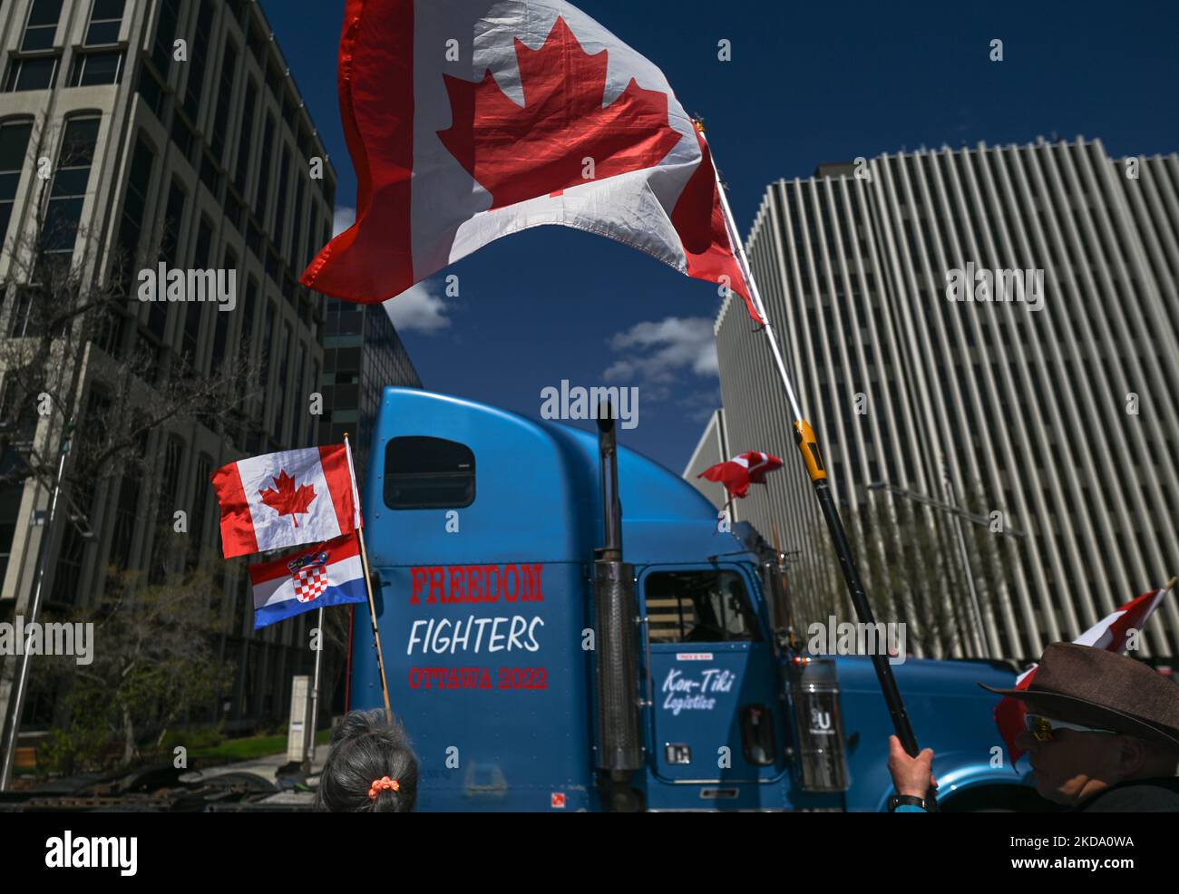 Convoys from all over Alberta join the protest. People gather in ...