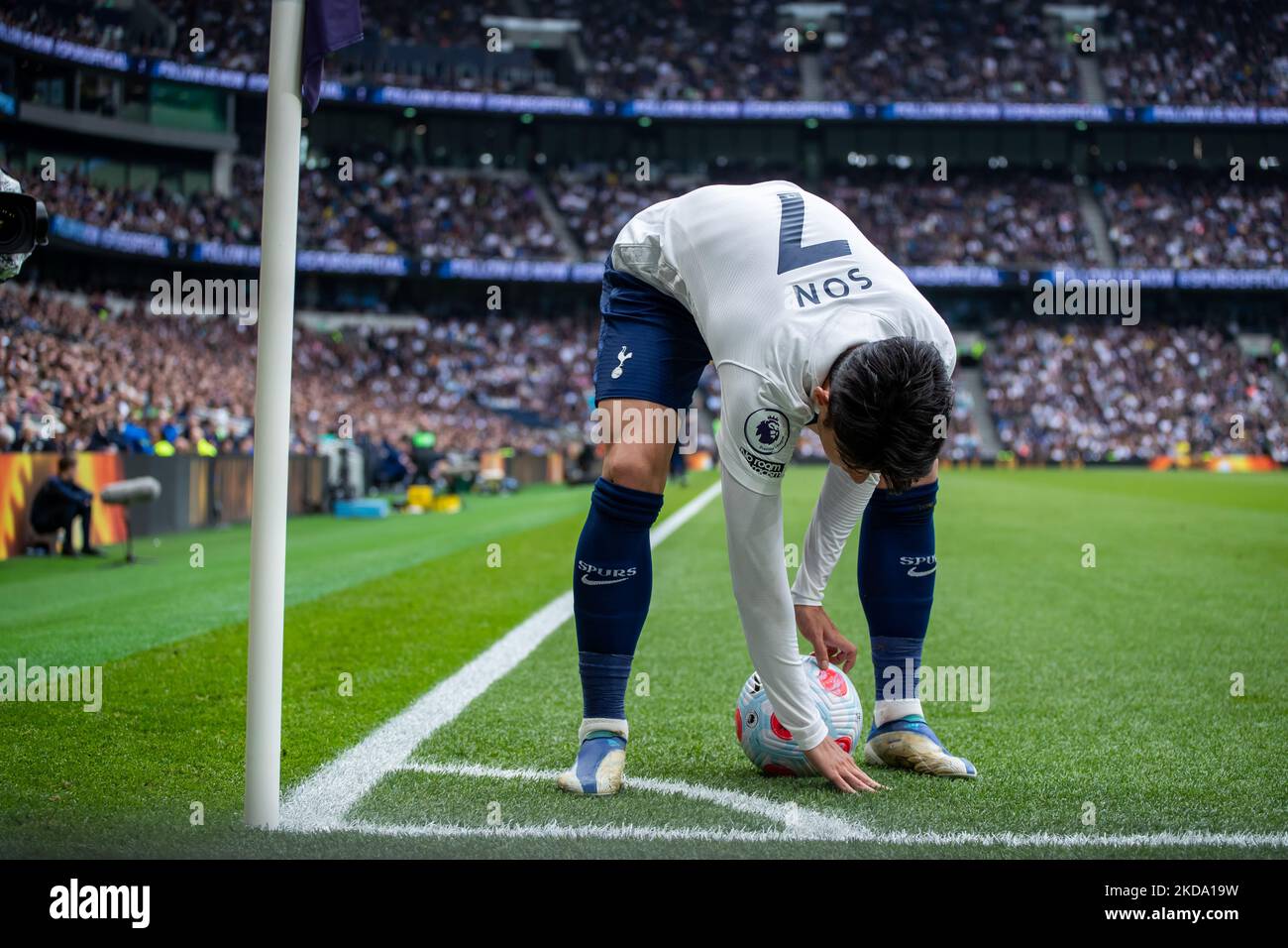 Son Heung-Min of Tottenham controls the ball during the Premier League ...