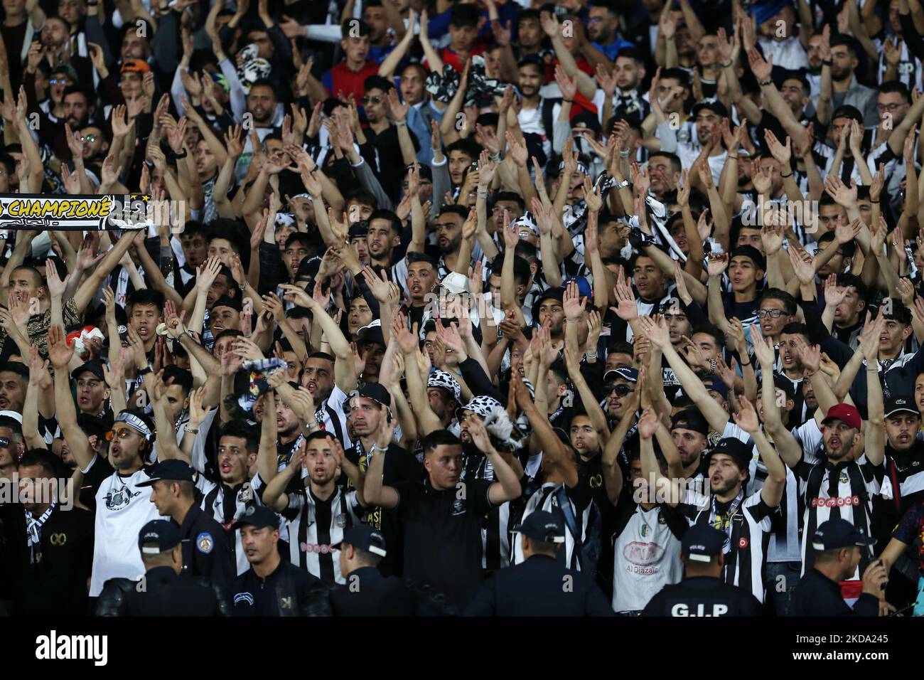 ES Setif supporters cheer on their team during the CAF Champions League ...