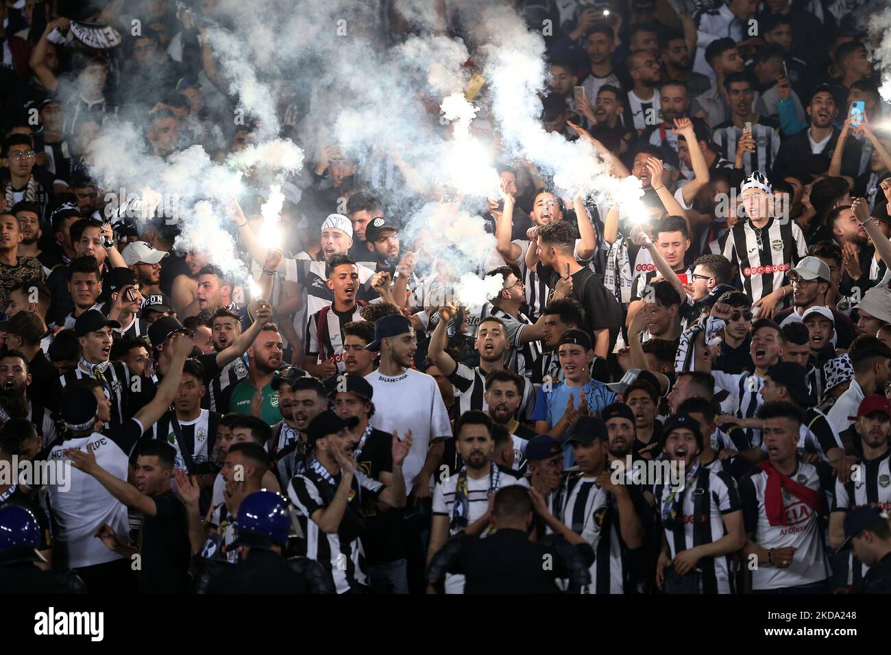 ES Setif supporters cheer on their team during the CAF Champions League ...