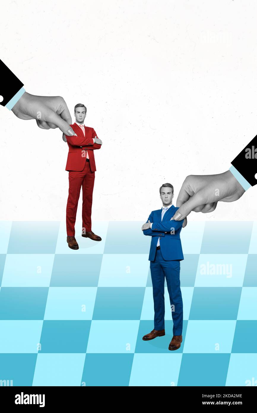 Creative photo 3d collage poster postcard artwork of intelligent ...