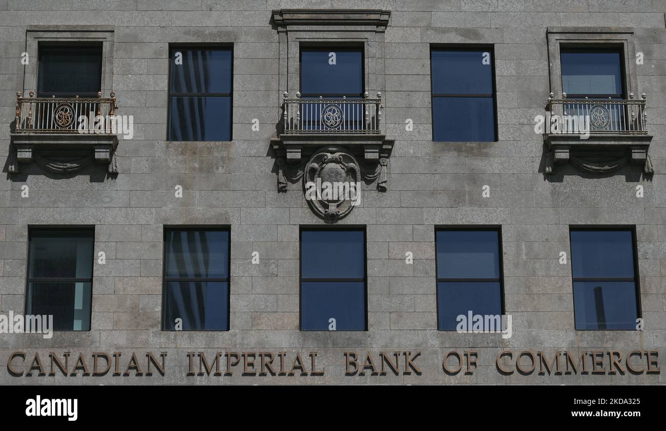 Facade of the Canadian Imperial Bank Of Commerce in downtown Edmonton ...