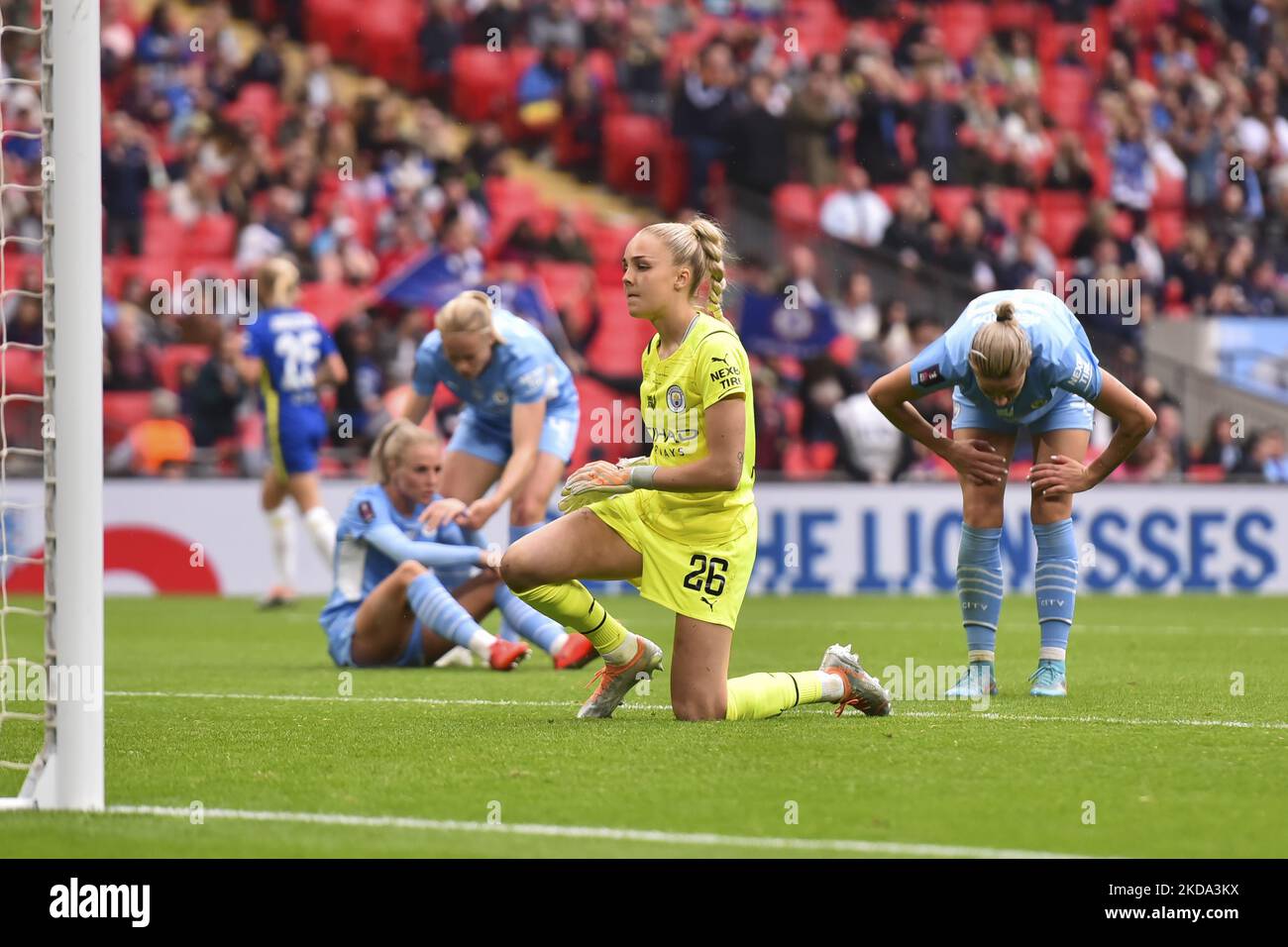 Ellie Roebuck of Manchester City dejected during the Women's FA Cup ...